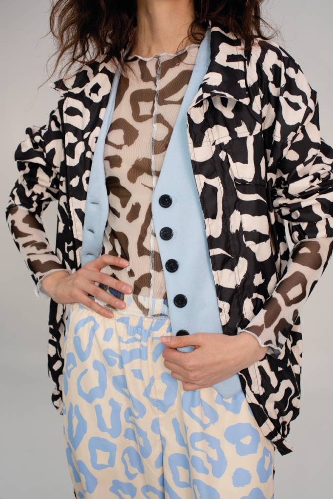 Baby Blue Leopard Pant Polyester – Sacré